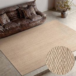 Villeroy & Boch Teppich &raquo;Mirabelle&laquo; rechteckig 10 mm H&ouml;he Jute, Natur, Wohnzimmer, Esszimmer, Schlafzimmer, Fischgr&auml;tendesign beige Jute B : 160cm 1 Stk., 10mm, L: 