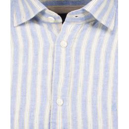 Ragman Herren Henleyshirtblaugrau, Gr. XL, Popeline, 55% Leinen 45% Viskose, Shirts