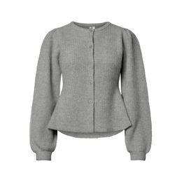 Pieces Damen Strickjacke "PCSILLY LS PUFF KNIT CARDIGAN NOOS BC", grau, Gr. XXL, unifarben, Strick, Obermaterial: 90% Polyester, 5% Wolle, 5%