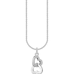 Thomas Sabo Damen Thomas Sabo Kette mit Anh&auml;nger &raquo;mit verschlungenen Herzen&laquo; mit Zirkonia (synth.) bunt 45, Silber 925 (recycelt)