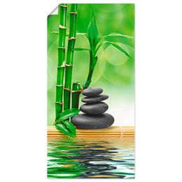 Artland Wandbild &raquo;Spa Konzept Zen Basaltsteine&laquo; Zen 1 Stk. tlg. als Leinwandbild, Poster, Wandaufkleber in verschied. Gr&ouml;&szlig;en gr&uuml;n B/H/T: 30cm x 60cm, Poster 