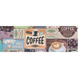 PRIMAflor-Ideen in Textil Vinyl-L&auml;ufer &raquo;K&uuml;chenl&auml;ufer COFFEE TIME, Made in Belgium&laquo; rechteckig 2,5 mm H&ouml;he aus Vinyl, abwischbar, Patchwork Design, 
