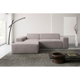 WERK2 Ecksofa &raquo;Zeus-L Breite: 253 cm, modern & zeitlos, bequemes Sofa&laquo; moderne Optik mit abgerundeten Kanten grau 92% Polyester, 8% Nylon B/H/T: 253cm