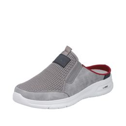 Rieker Herren Clog, Gr. 42, grau, Lederimitat, Textil, Schuhe, Sommerschuh, Hausschuh, Schlupfschuh mit seitlichen Stretcheins&auml;tzen