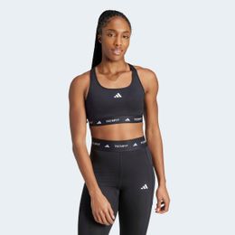 Damen Sport-BH "TECHFIT SPORT-BH", adidas Performance, Gr. XS, schwarz, Obermaterial: 73% Polyester, 27% Elasthan, BHs