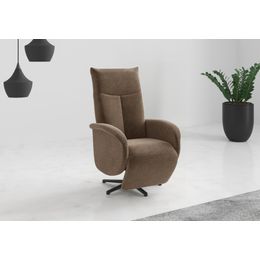 Sit & More TV-Sessel SIT & MORE, B:75cm H:110cm T:82cm, braun, 100% Polyester, Sessel, "Juma, inkl. Drehfunktion & Kopfteilverstellung", H&ouml;he Armlehne 64 cm,