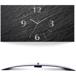 Artland Wanduhr &raquo;Schiefer&laquo; wahlweise mit Quarz- oder Funkuhrwerk, lautlos ohne Tickger&auml;usche schwarz B/H/T: 60cm x 30cm x 0,3cm, Quarzuhr