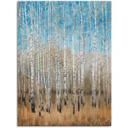 Artland Leinwandbild &raquo;Staubige blaue Birken II&laquo; Wald 1 Stk. tlg. auf Holzrahmen gespannt beige Leinwand B/H/T: 45cm x 60cm, Leinwandbild Wald Hochformat, 1 