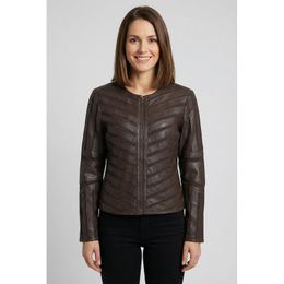 Mauritius Damen Lederjacke &raquo;MWSuri&laquo; im Materialmix, Mesh-Eins&auml;tze braun S (36) Trachtenmode