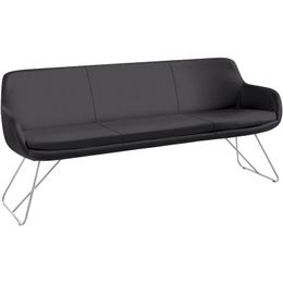 Musterring Essbank &raquo;Tavia&laquo; Schlittengestell in drei Ausf&uuml;hrungen, Breite 180, 200 oder 220 cm schwarz 100% PES B/H/T: 180cm x 87cm x 66cm, Echtleder