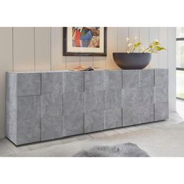 Home Affaire Sideboard &raquo;Dama Breite 241, Kommode 4 T&uuml;ren, Anrichte&laquo; Front in 3D-Optik, viel Stauraum, verschiedene Farben grau B/H/T: 241cm x 84cm x 