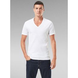 G-Star Raw G-STAR Herren T-Shirt "Basic V-Neck T-Shirt 2-Pack", wei&szlig;, Gr. M, Obermaterial: 100% Baumwolle, Shirts