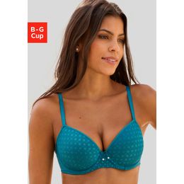Lascana Damen Schalen-BH, Gr. 90, gr&uuml;n, Spitze, Obermaterial: 86% Polyamid, 14% Elasthan, BHs, mit B&uuml;gel & Spitze &uuml;ber nahtlosen Cups &ndash; auch ideal
