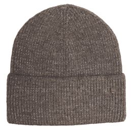 Damen Beanie, braun, Capelli New York, Glanzfaden, unifarben, Strick, Obermaterial: 100% Polyacryl, M&uuml;tzen, Strickm&uuml;tze mit dezent eingearbeiteten
