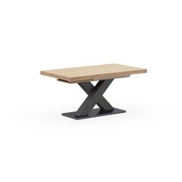 M&auml;usbacher Esstisch &raquo;Komfort Tisch&laquo; Esstisch mit X Gestell und Bodenplatte. Breite 160-260 grau B/H/T: 160cm x 76cm x 90cm