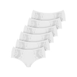 Nina von C. Damen H&uuml;ftslip "6er Pack Damen H&uuml;ftslip Slipboutique", Gr. 38, wei&szlig;, Obermaterial: 93% Baumwolle CO. 7% Elasthan EL., Unterhosen