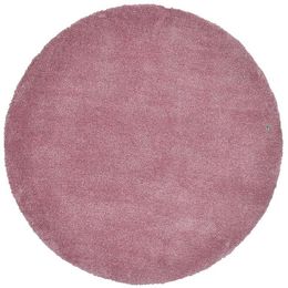 Tom Tailor HOME Hochflor-Teppich &raquo;Shaggy Teppich Cozy&laquo; rund 25 mm H&ouml;he Uni Farben, auch in Pastell Farben, weich & kuschelig rosa Polyester &Oslash; 140cm 1 