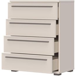 OTTO home Kommode &raquo;Opera Schubladenkommode, Sideboard, 4 Schubladen, B/T/H:76/45/97 cm&laquo; UV lackiert, Soft Close Funktion, H&ouml;henverstellbare F&uuml;&szlig;e beige