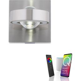 LED Wandleuchte "Q-MIA", 2, H: 12,5cm, 1 Stk., silber, NEUHAUS Q SMART HOME LIGHTS, Leuchten