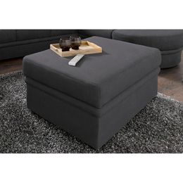 Sit & More sit&more Hocker &raquo;Savoni&laquo; mit Stauraumfach grau NaturLEDER : Bitte beachten Sie, dass Lederbez&uuml;ge mehr N&auml;hte aufweisen als Stoffbez&uuml;ge.;Struktur ( 100%