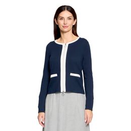 Betty Barclay Damen Sweatjacke "Damen mit Struktur", blau, Gr. 40, Obermaterial: 73% Polyester, 22% Viskose, 5% Elasthan, Sweatjacken, Materialmix