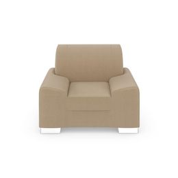 DOMO collection Sessel &raquo;Anzio&laquo; wahlweise mit Federkern braun Chenille-Struktur, Mit Federkern, B/H/T: 114cm x 85cm x 93cm