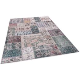 Gino Falcone Teppich &raquo;Adara GF 094&laquo; rechteckig 3 mm H&ouml;he Flachgewebe, Patchwork-Vintage Design, waschbar bunt Polyester B : 90cm 1 Stk., 3mm, L: 160cm