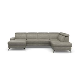 Sit & More sit&more Wohnlandschaft &raquo;Scarlett U-Form&laquo; inklusive Kopfteilverstellung, optional Schlaffunktion & Bettkasten grau B/H/T: 333cm x 226cm, Luxus-