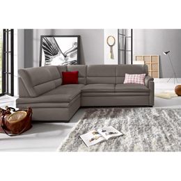 Sit & More sit&more Ecksofa &raquo;Pisa L-Form&laquo; mit Federkern, wahlweise mit Schlaffunktion grau NaturLEDER (echtes Rindsleder), Korpus in Kunstleder SOFTLUX ;Luxus-