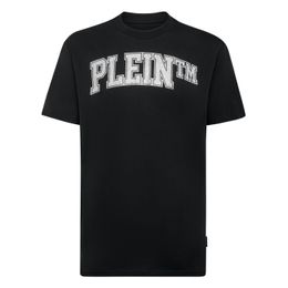 Philipp Plein Herren T-Shirt "Rundhals-T-Shirt", schwarz, Gr. L, Obermaterial: 100% Baumwolle, Shirts