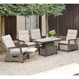 siena GARDEN Gartenlounge-Set &raquo;Corido&laquo; Set, 8 Stk. tlg. bestehend aus 4 Sesseln und 4 Auflagen grau Aluminium, Polypropylen B/H/T: 87cm x 103cm x 73cm