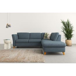 Home Affaire Ecksofa &raquo;Trelleborg L-Form&laquo; Federkern-Polsterung, wahlweise mit Schlaffunktion und Stauraum blau 100% Polyester B/H/T: 252cm x 86cm x 