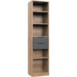 wimex Standregal &raquo;Texel inkl. zwei Schubladen und 5 Stauraumf&auml;chern&laquo; mit Metallgriffen Holzwerkstoff B/H/T: 48cm x 197cm x 40cm, offene F&auml;cher
