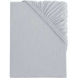 Spannbettlaken s.Oliver, L:200cm, grau, Jersey, Obermaterial: 100% Baumwolle, Bettlaken, "TABEA, 100% Baumwolle, 145 g/m&sup2;", Bettlaken f&uuml;r Matratzen
