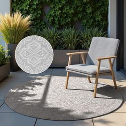 Hanse Home Outdoorteppich &raquo;Rosel Wendetppich&laquo; rund 5 mm H&ouml;he In und Outdoor, Flachgewebe, wetterfest, pflegeleicht, robust grau Polypropylen &Oslash; 160cm 1