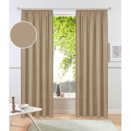 Vorhang OTTO HOME, B:140cm H:245cm, beige, Polyester, Recyceltes Material, Wohnzimmer, Gardinen, "Raja, Gardinen mit Kr&auml;uselband, Vorh&auml;nge