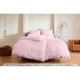 OTTO home Bettw&auml;sche &raquo;Mila ab Gr. 135x200 cm aus 100% Baumwolle&laquo; 2 zeitlos elegante Uni Bettw&auml;sche in verschiedenen Premium Qualit&auml;ten rosa Mako-Satin