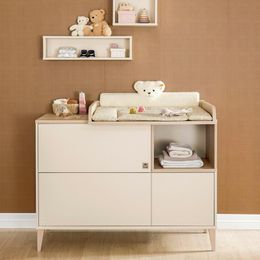 Paidi Wickelkommode &raquo;MILA & BEN Steiff by Paidi in Beige, T&uuml;r und 2 Schubladen&laquo; bis 50 kg Push-to-open, Soft-Close, stabile Kommode mit Massivholz-