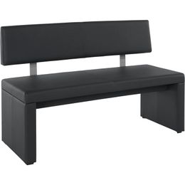 OTTO home Sitzbank &raquo;Charissa&laquo; mit Lehne, Breite 140, 160 oder 180 cm schwarz B/H/T: 140cm x 90cm x 53cm, Kunstleder