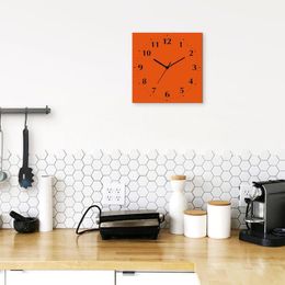Artland Wanduhr &raquo;Uni Trendfarben&laquo; wahlweise mit Quarz- oder Funkuhrwerk, lautlos ohne Tickger&auml;usche orange B/H/T: 30cm x 30cm x 0,3cm, Quarzuhr, 12 Ziffern