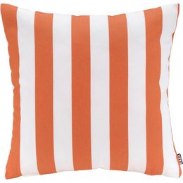 HOCK Dekokissen &raquo;Classic Streifen Outdoor&laquo; Kissenh&uuml;lle mit F&uuml;llung, 1 St&uuml;ck, wasserabweisend orange Polyacryl (dralon ) B/L: 50cm x 50cm, 1 Stk.