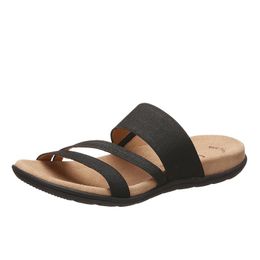 Gabor Damen Pantolette Keilabsatz, Sommerschuh, Schlappen mit atmungsaktivem Lederfutter schwarz 36
