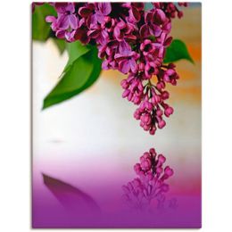 Artland Leinwandbild &raquo;Flieder&laquo; Blumen 1 Stk. tlg. auf Holzrahmen gespannt lila Leinwand B/H/T: 30cm x 40cm, Leinwandbild Blumen Hochformat, 1 Stk.