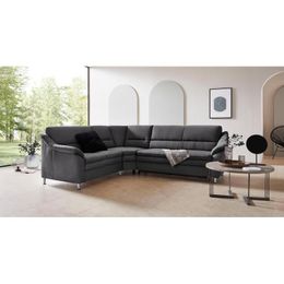 OTTO home Ecksofa &raquo;Cardoso L-Form&laquo; mit Trapezecke f&uuml;r mehr Sitzkomfort, wahlweise auch mit Schlaffunktion grau Luxus-Microfaser ALTARA NUBUCK (100% 