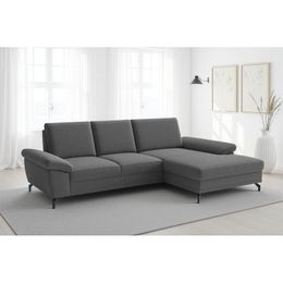 Sit & More sit&more Ecksofa &raquo;Chelsea L-Form, B: 264 cm, mit Armteil-& Sitztiefenverstellung&laquo; optional Schlaffunktion und Bettkasten grau 95% Polyester, 5% 