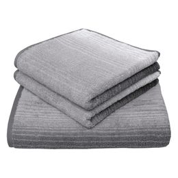 Dyckhoff Handtuch Set &raquo;Colori&laquo; Set 3 Stk. Walkfrottee 2 Handt&uuml;cher & 1 Duschtuch,100% Bio Baumwolle, 450 g/m&sup2; grau Walkfrottee, Obermaterial: 100% Baumwolle 3 