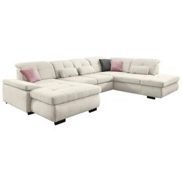 Die PlanBar Ecksofa &raquo;MP-IN16012 U-Form, mit Federkern-Polsterung&laquo; inkl. Sitztiefenverstellung wahlweise mit weiteren Funktionen beige 85% Polyester;15