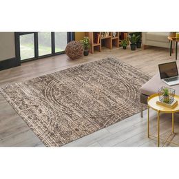 Kayoom Teppich &raquo;Davio 400&laquo; rechteckig 13 mm H&ouml;he beige Polyester B : 120cm 1 Stk., 13mm, L: 170cm