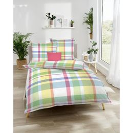 Kaeppel Bettw&auml;sche &raquo;Madras Karo&laquo; 2 Stk. Mit Karomuster bunt Seersucker, Obermaterial: 100% Baumwolle B/L: 135cm x 200cm, 1 Stk., 1 Stk., Seersucker, B/L: 80cm