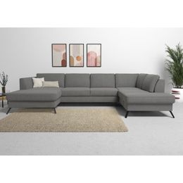 Sit & More sit&more Wohnlandschaft &raquo;Olsen U-Form&laquo; inklusive Sitztiefenverstellung, optional Schlaffunktion, 15cm hoch grau 98% Polyester 2%Polyamid B/H/T: 335cm 